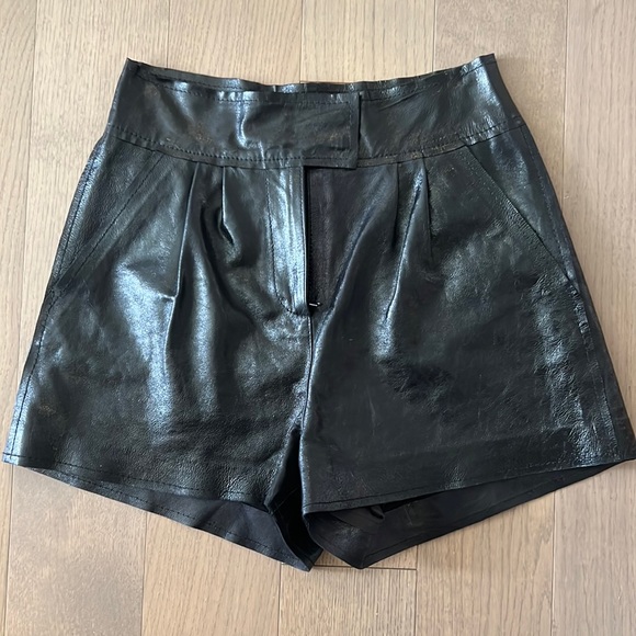 Stand Studio | Shorts | Stand Studio Black Leather Shorts | Poshmark